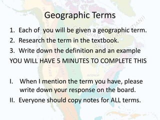 Regional Geography - Terms and Concepts | PPT