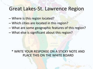 Great Lakes-St. Lawrence Lowlands Region | PPTX