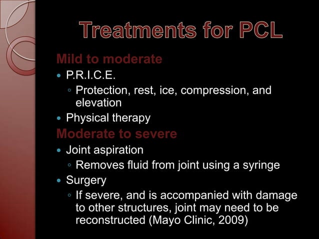 Injuries to ACL, PCL, and MCL | PPTX