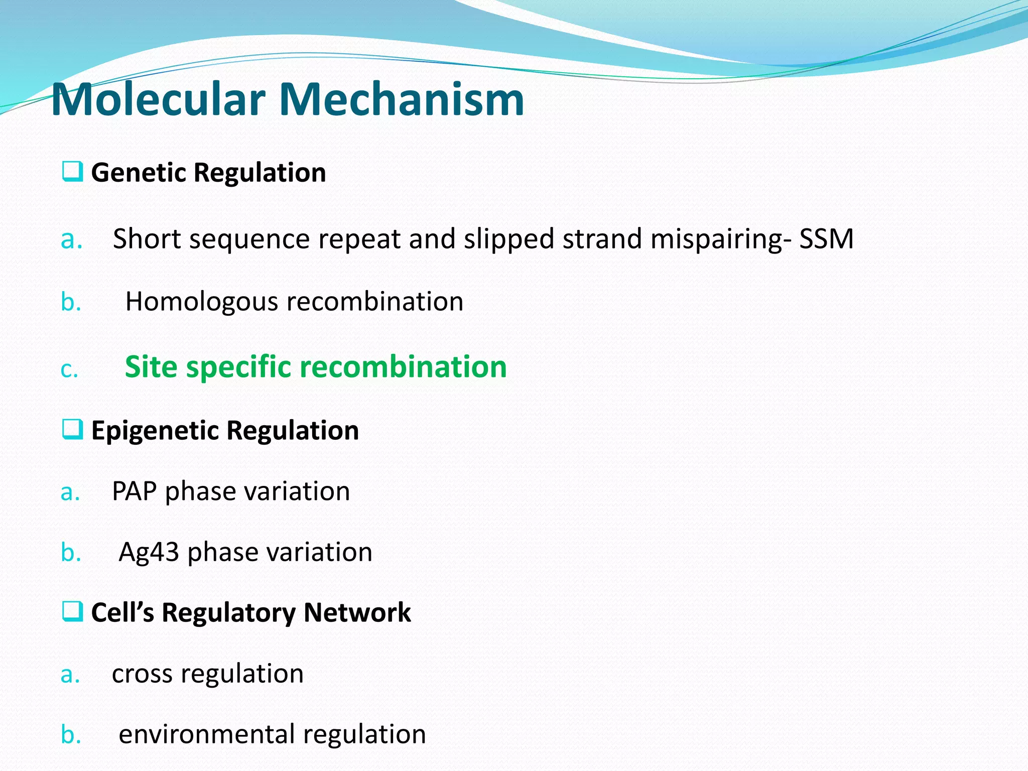 Phase and antigenic variations in bacteria | PPTX