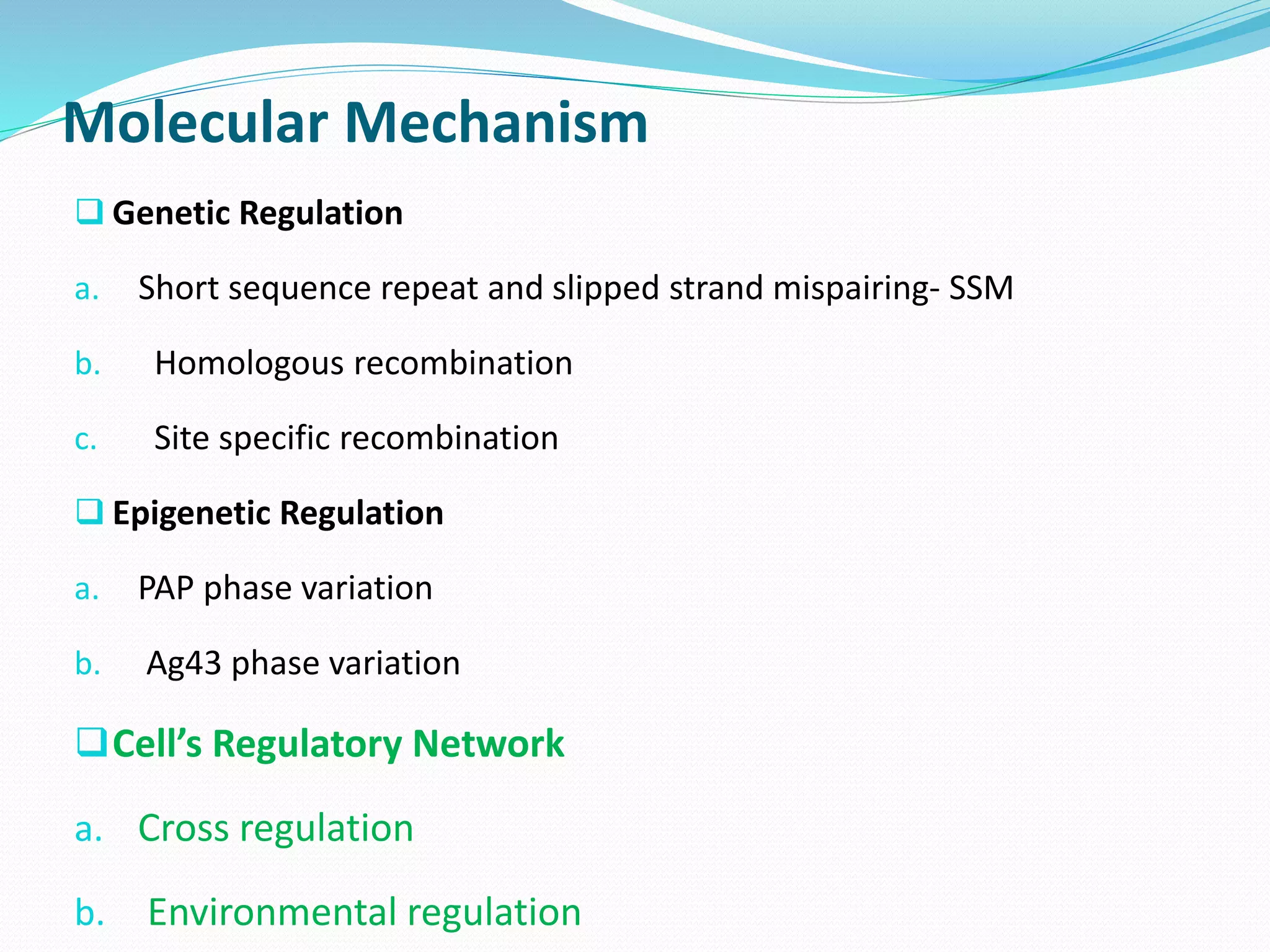 Phase and antigenic variations in bacteria | PPTX