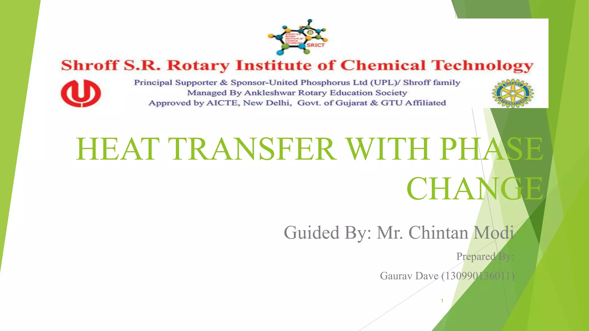 Phase change heat transfer | PPTX | Chemistry | Science