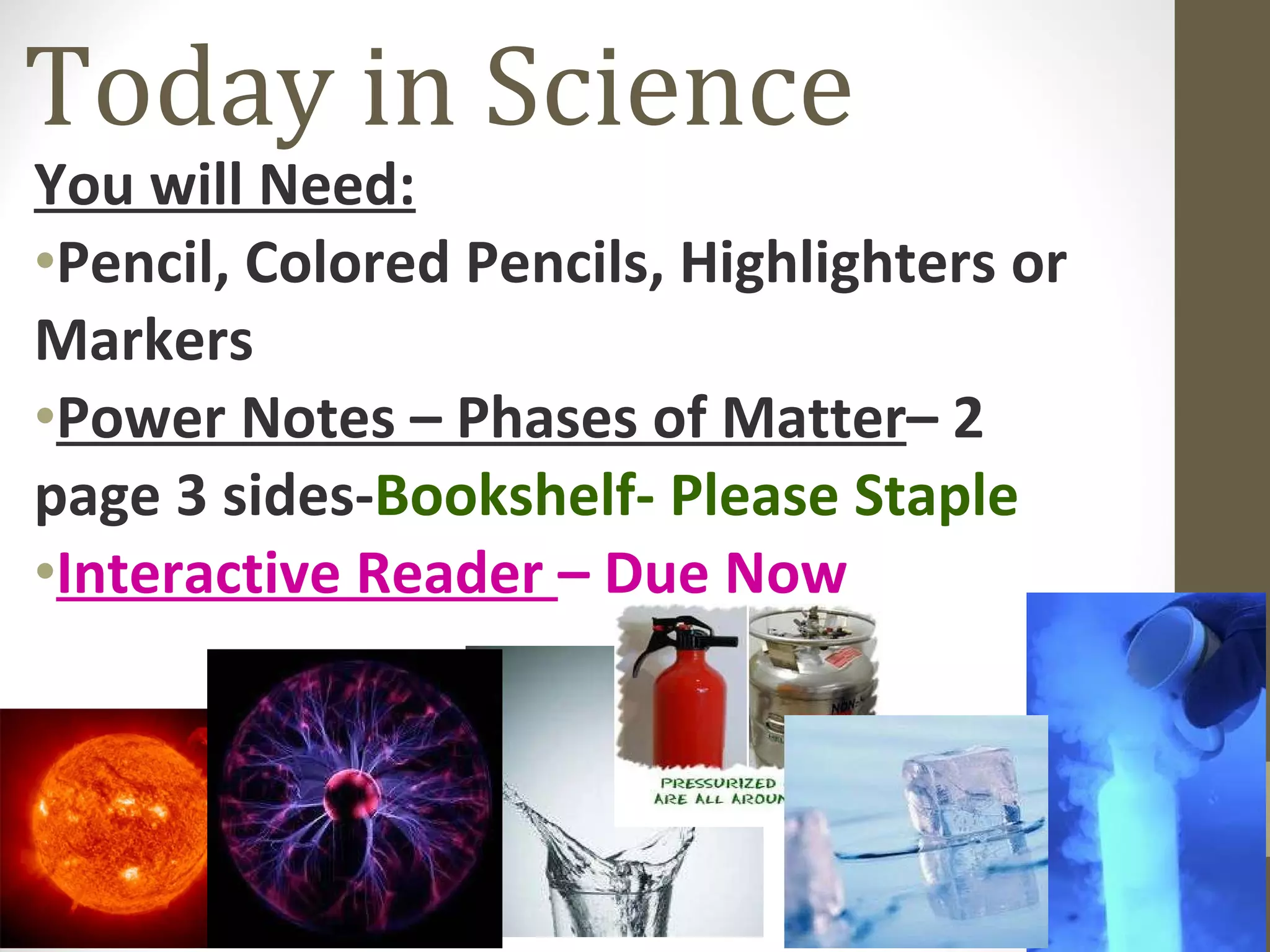 Power Notes - Phase Changes | PPT