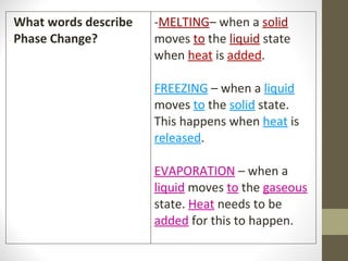 Power Notes - Phase Changes | PPT