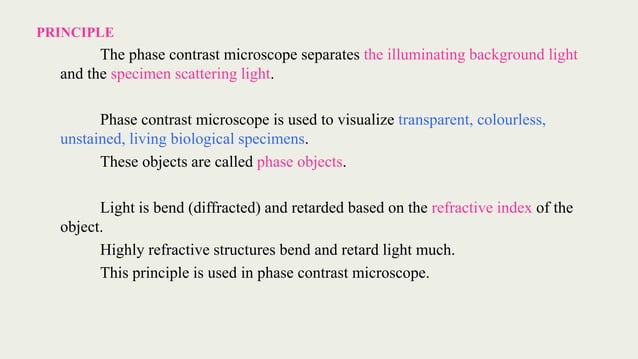 Phase contrast microscope | PPTX | Photography | Arts and Crafts