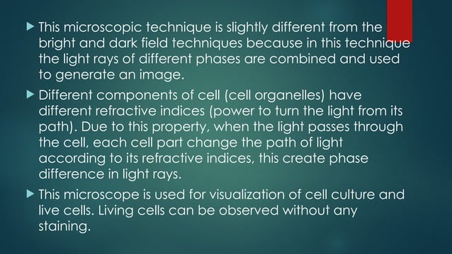 Phase Contrast Microscopy & Differential Interference Contrast ...