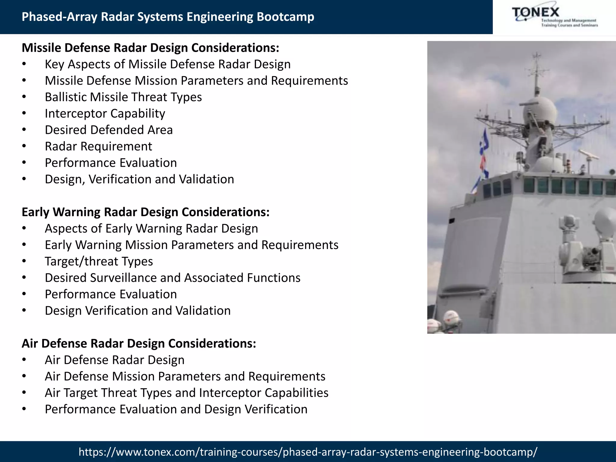 Phased-Array Radar Systems Engineering Bootcamp : Tonex | PPT
