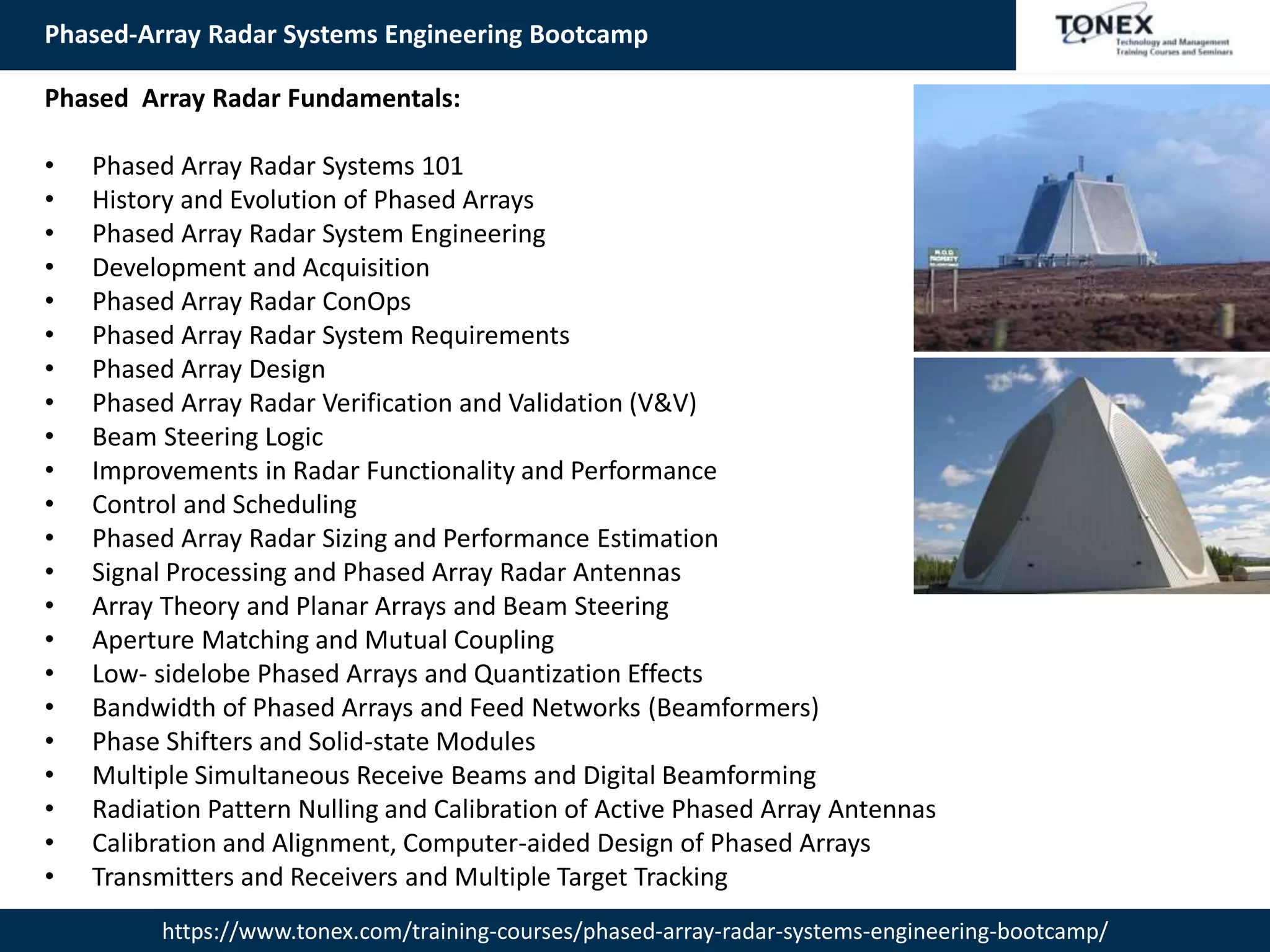 Phased-Array Radar Systems Engineering Bootcamp : Tonex | PPT