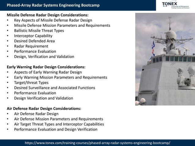 Phased-Array Radar Systems Engineering Bootcamp : Tonex | PPT
