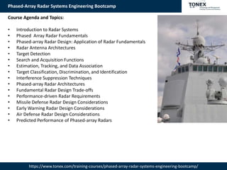 Phased-Array Radar Systems Engineering Bootcamp : Tonex | PPT