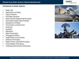 Phased-Array Radar Systems Engineering Bootcamp : Tonex | PPT