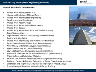 Phased-Array Radar Systems Engineering Bootcamp : Tonex | PPTX