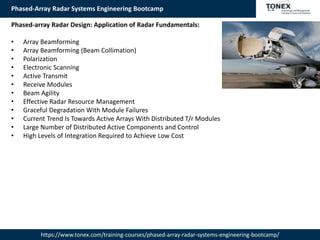 Phased-Array Radar Systems Engineering Bootcamp : Tonex | PPT