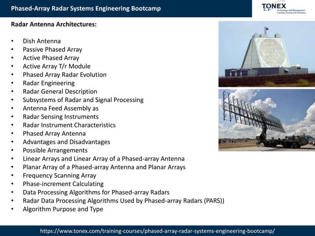 Phased-Array Radar Systems Engineering Bootcamp : Tonex | PPT