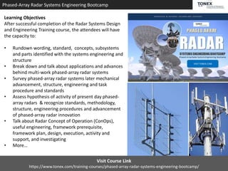 Join Tonex Training Phased Array Radar Systems Engineering Bootcamp | PPTX