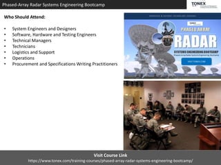 Join Tonex Training Phased Array Radar Systems Engineering Bootcamp | PPTX