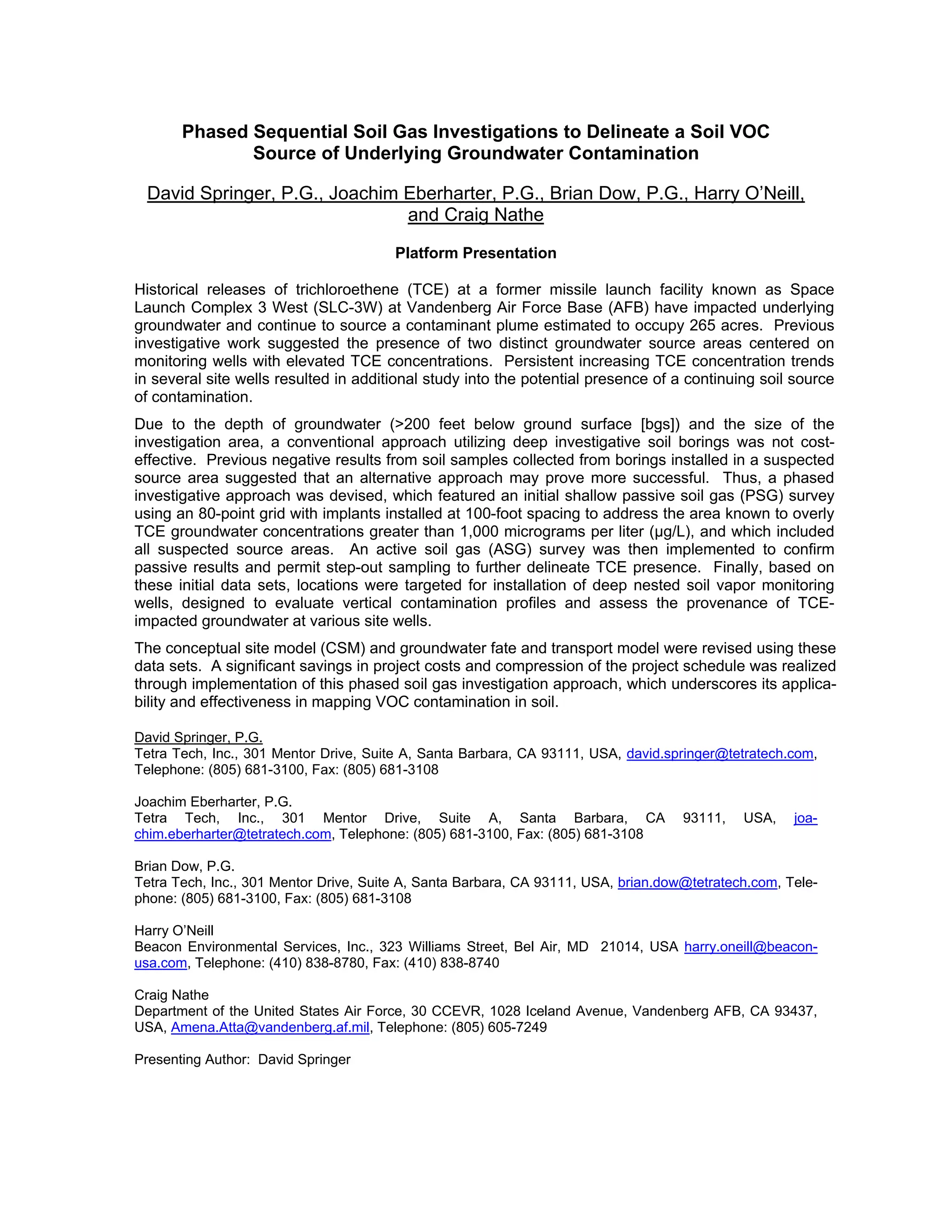 Phased Sequential Soil Gas Investigation | PDF