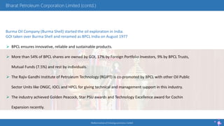 Literature or Organization Study of BPCL | PPTX