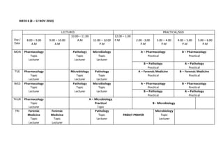Phase ii time table 11 (5 9) | DOCX | Medical Health