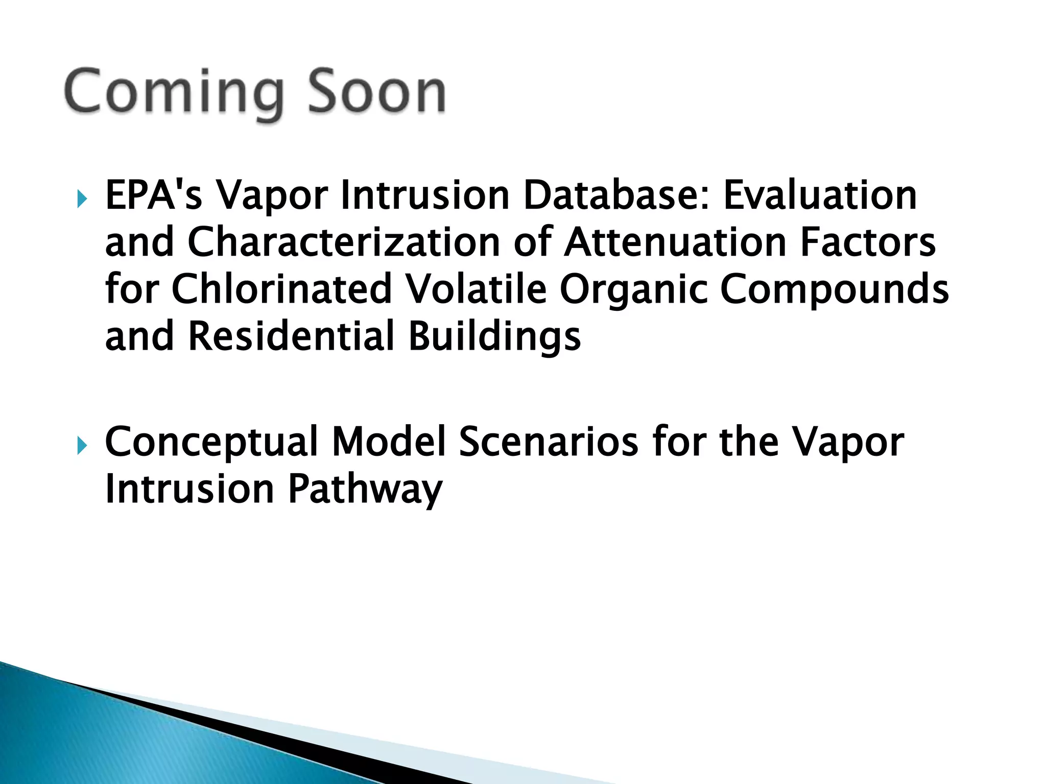 Phase I site assessments and vapor intrusion | PPTX