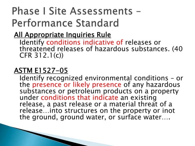 Phase I site assessments and vapor intrusion | PPT