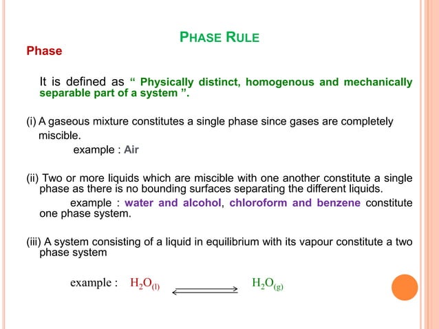 Phase Rule.ppt | Chemistry | Science
