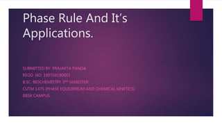 Phase rule and it's applications | PPTX