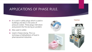 Phase rule and it's applications | PPTX