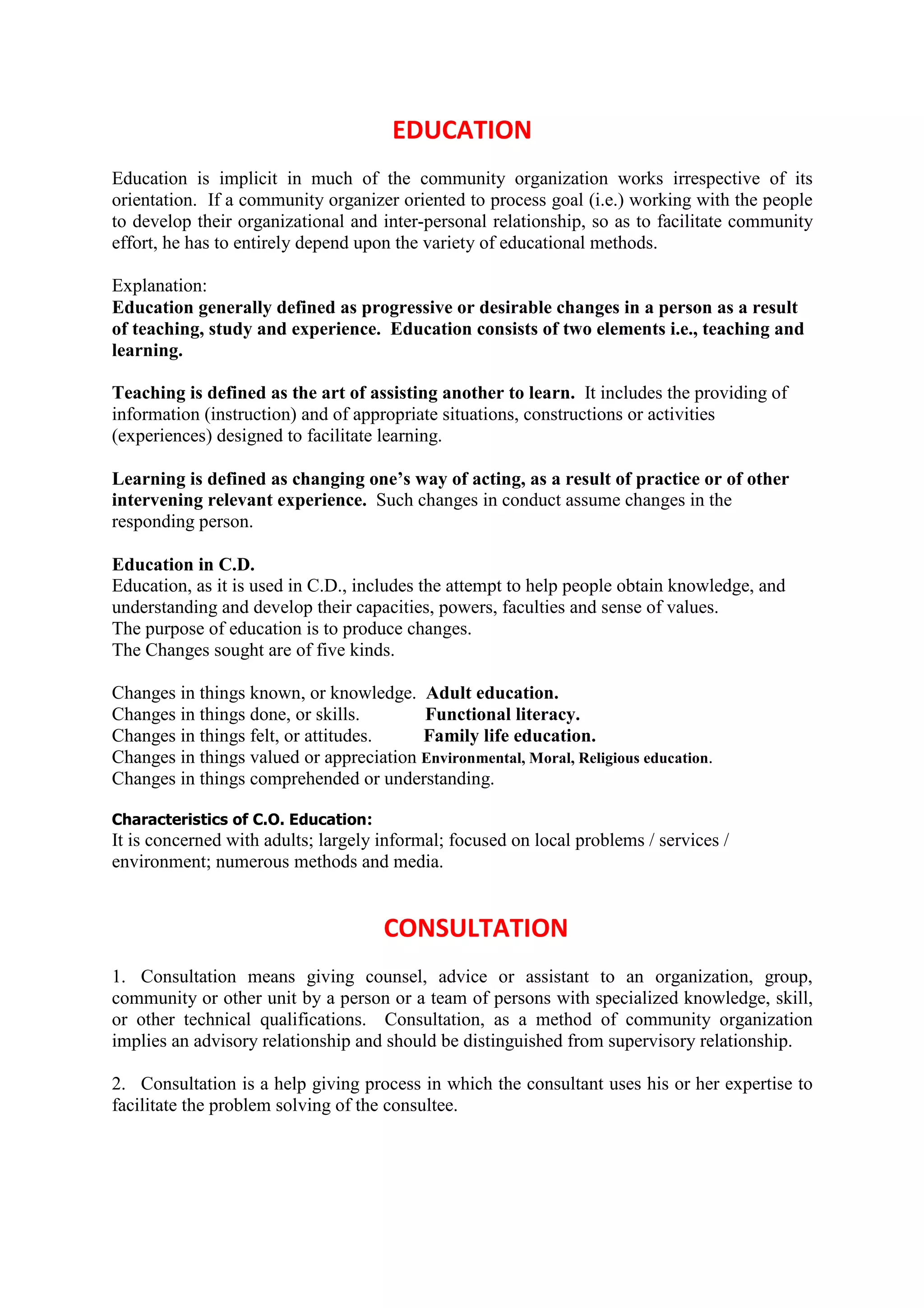 Phases and Methods of Community Organization | PDF