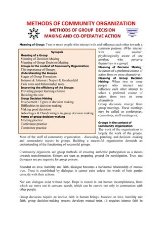 Phases and Methods of Community Organization | PDF