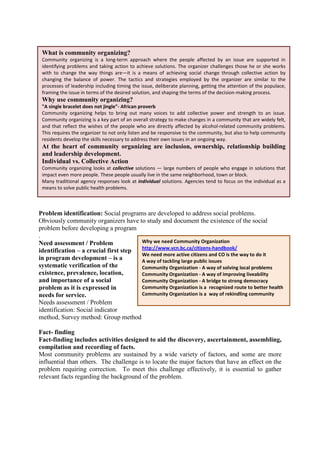 Phases and Methods of Community Organization | PDF