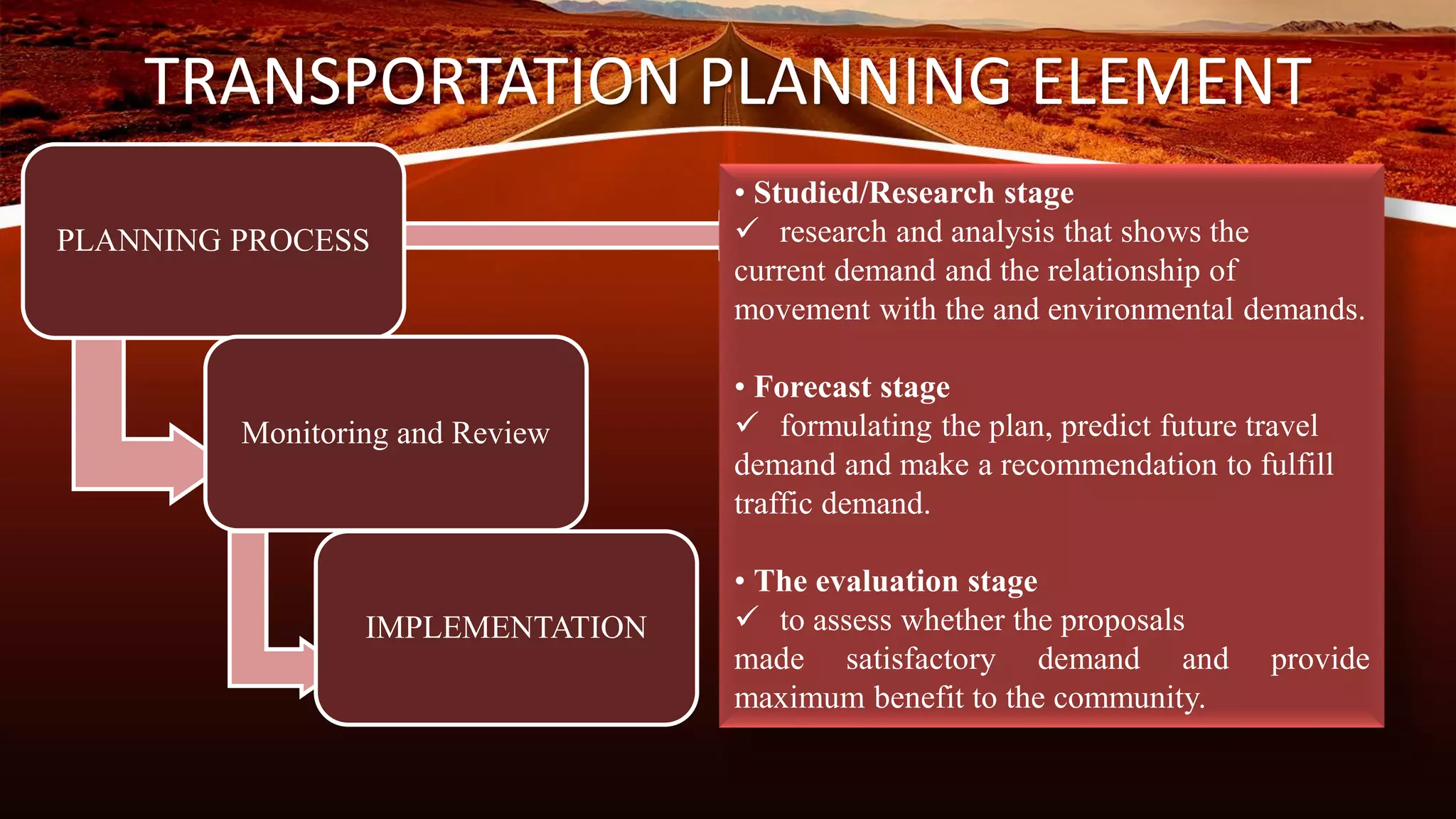Phases and principles of transportation planning | PDF