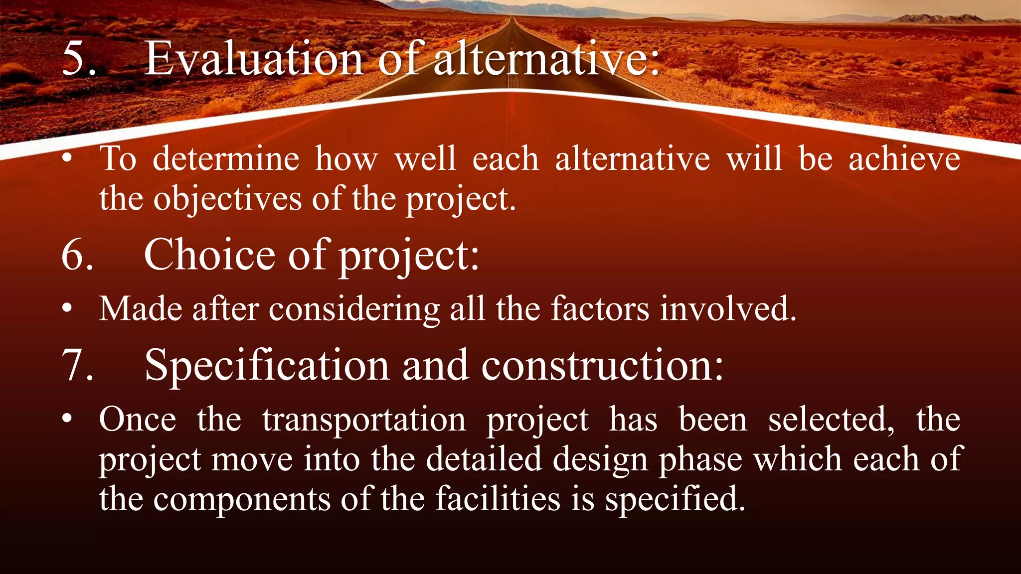 Phases and principles of transportation planning | PDF