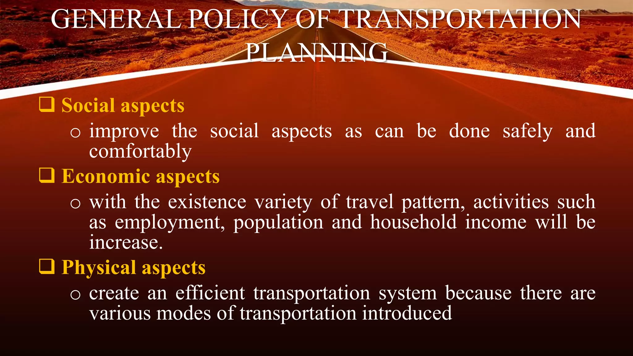 Phases and principles of transportation planning | PDF
