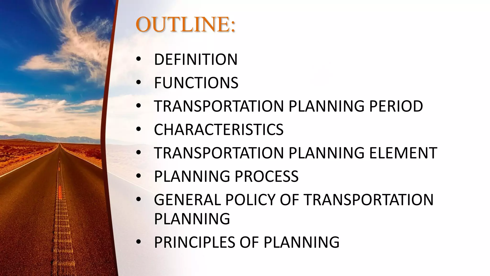 Phases and principles of transportation planning | PDF