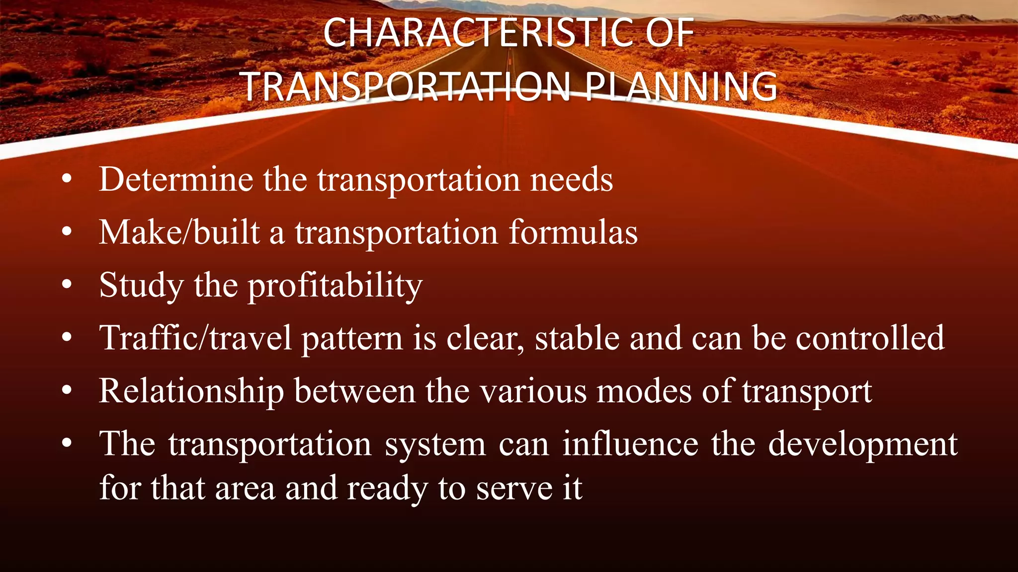Phases and principles of transportation planning | PDF