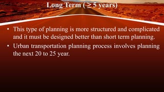 Phases and principles of transportation planning | PDF