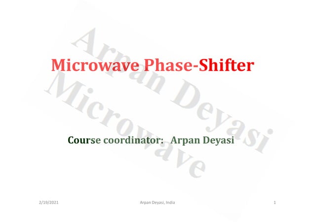Microwave Phase shifter | PDF | Technology & Computing