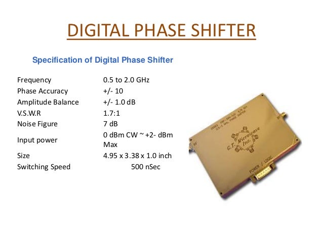 Phase shifter presentation
