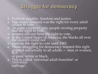 Phases in the expansion of democracy | PPTX