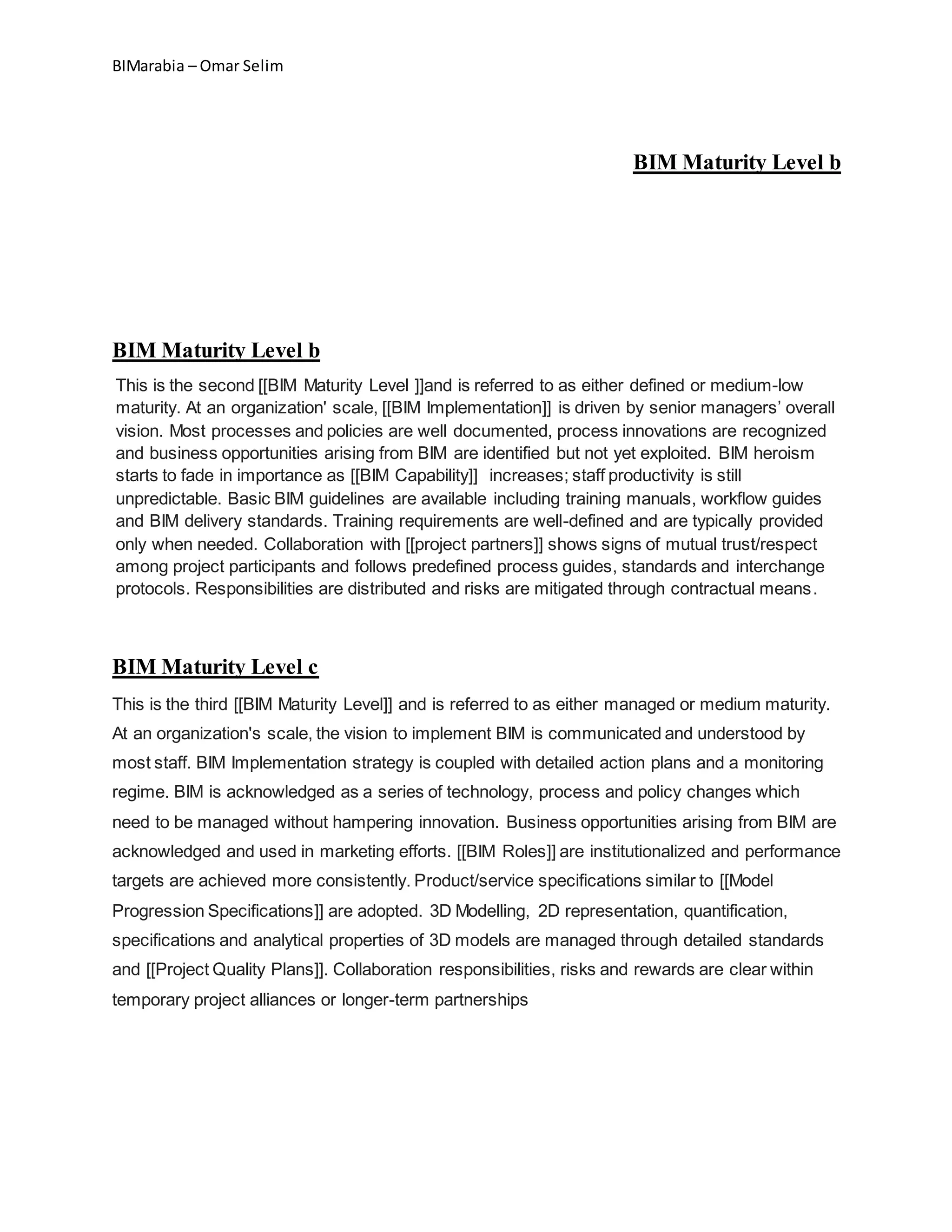 Phases of bim maturity | DOCX