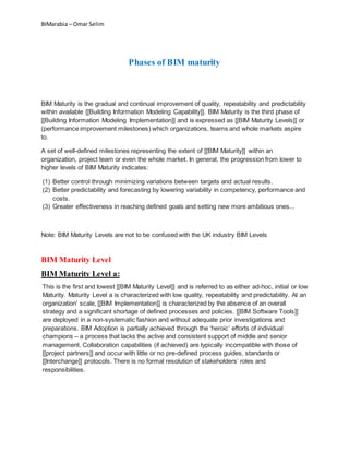 Phases of bim maturity | DOCX