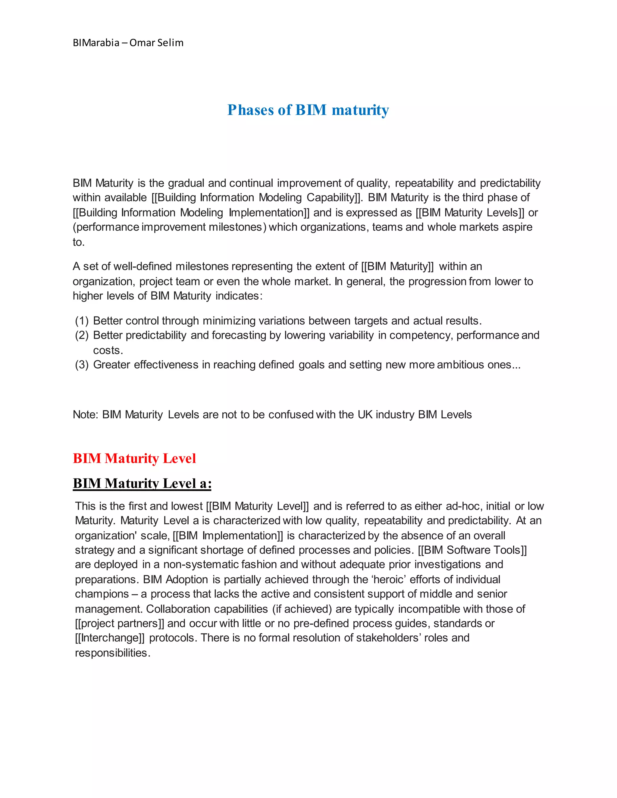 Phases of bim maturity | PDF