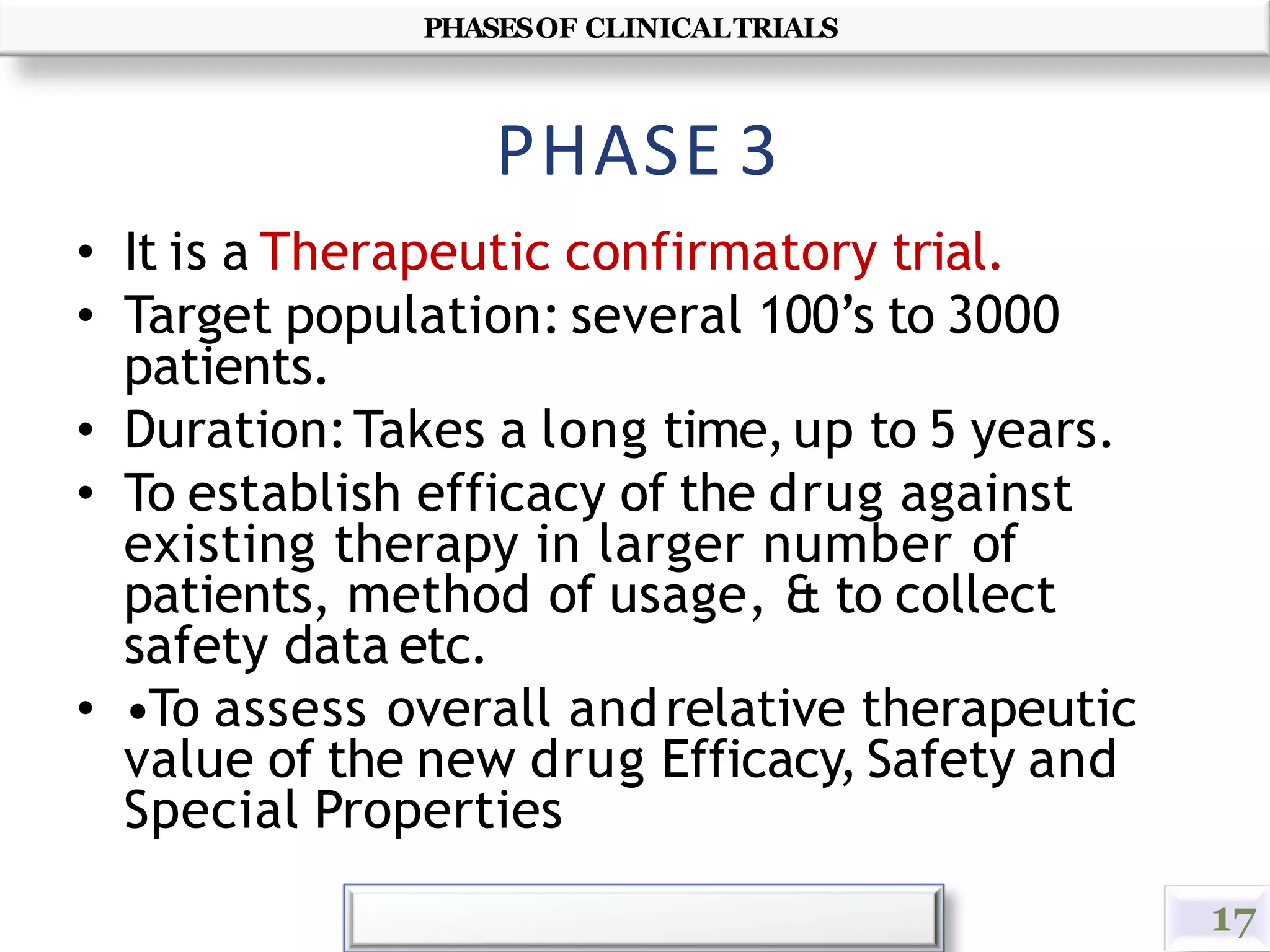 Phases of clinical trials 1,2,3 &4 | PPTX