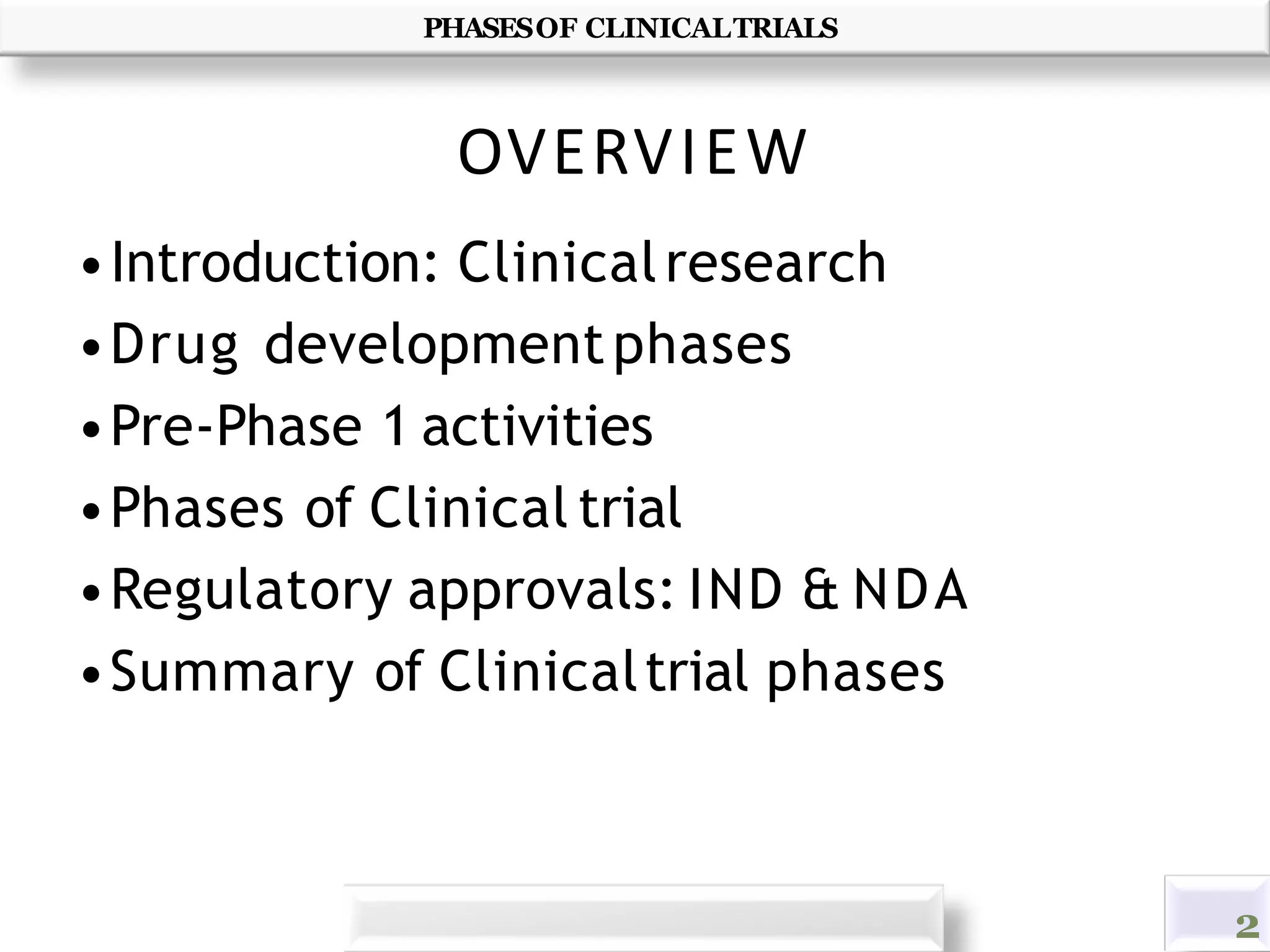 Phases of clinical trials 1,2,3 &4 | PPTX