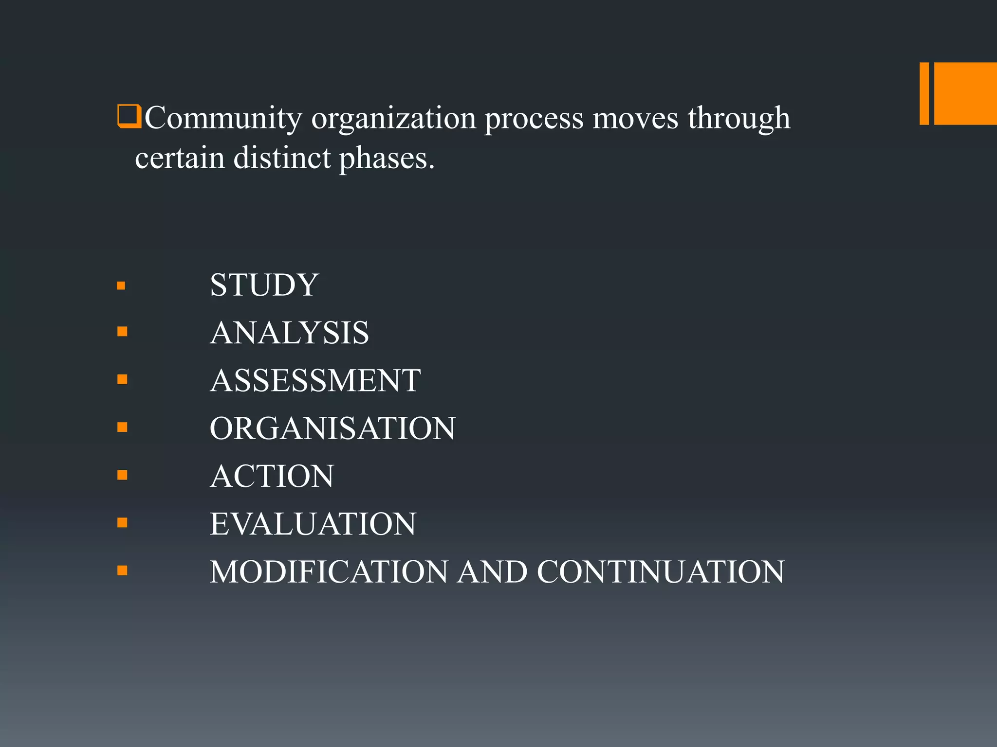 Phases of community organisation | PPTX
