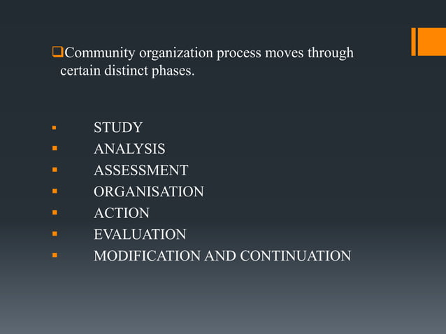 Phases of community organisation | PPTX