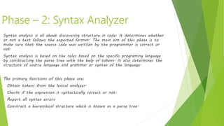 Phases of Compiler.pptx | Programming Languages | Computing