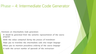 Phases of Compiler.pptx | Programming Languages | Computing