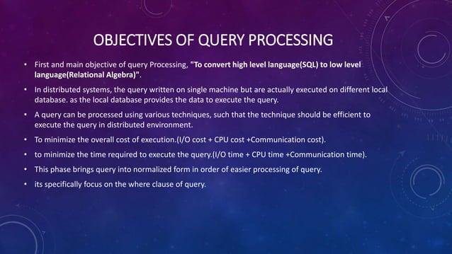 Phases of distributed query processing | PPTX